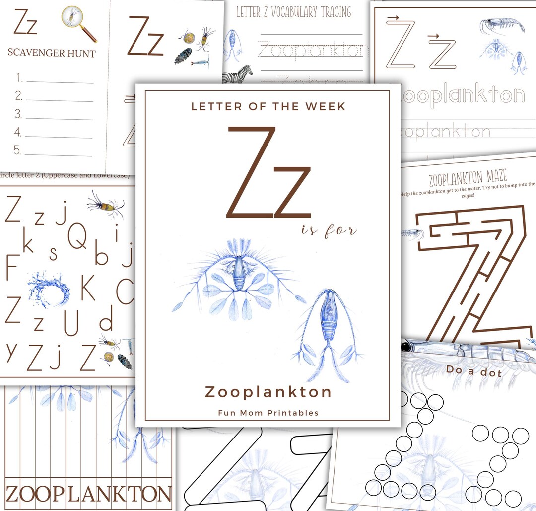 Letter Z is for Zooplankton: Alphabet Learning Activities (digital Download) - Etsy