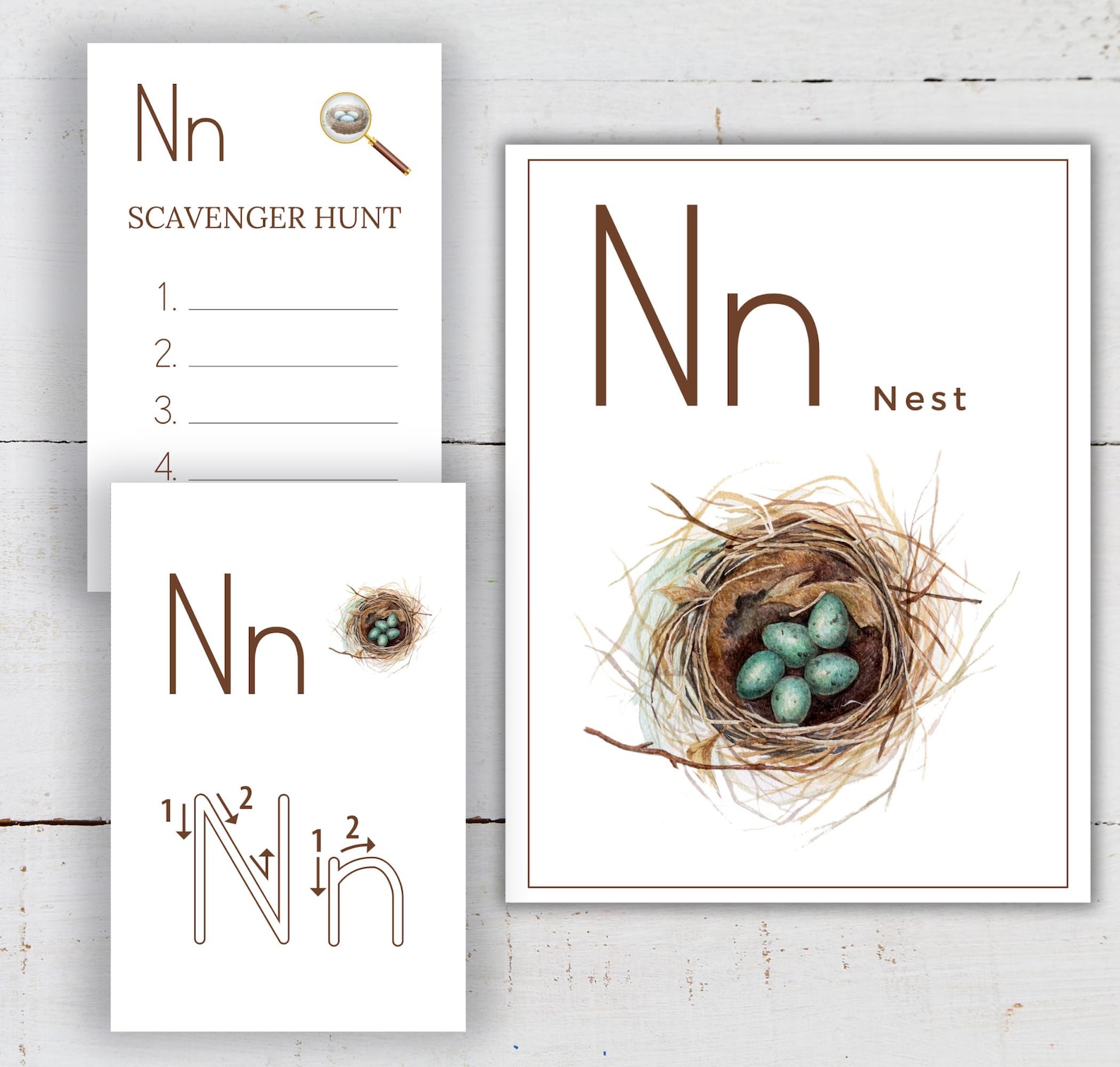 Letter N is for Nest: Alphabet Learning Printable (digital Download) - Etsy