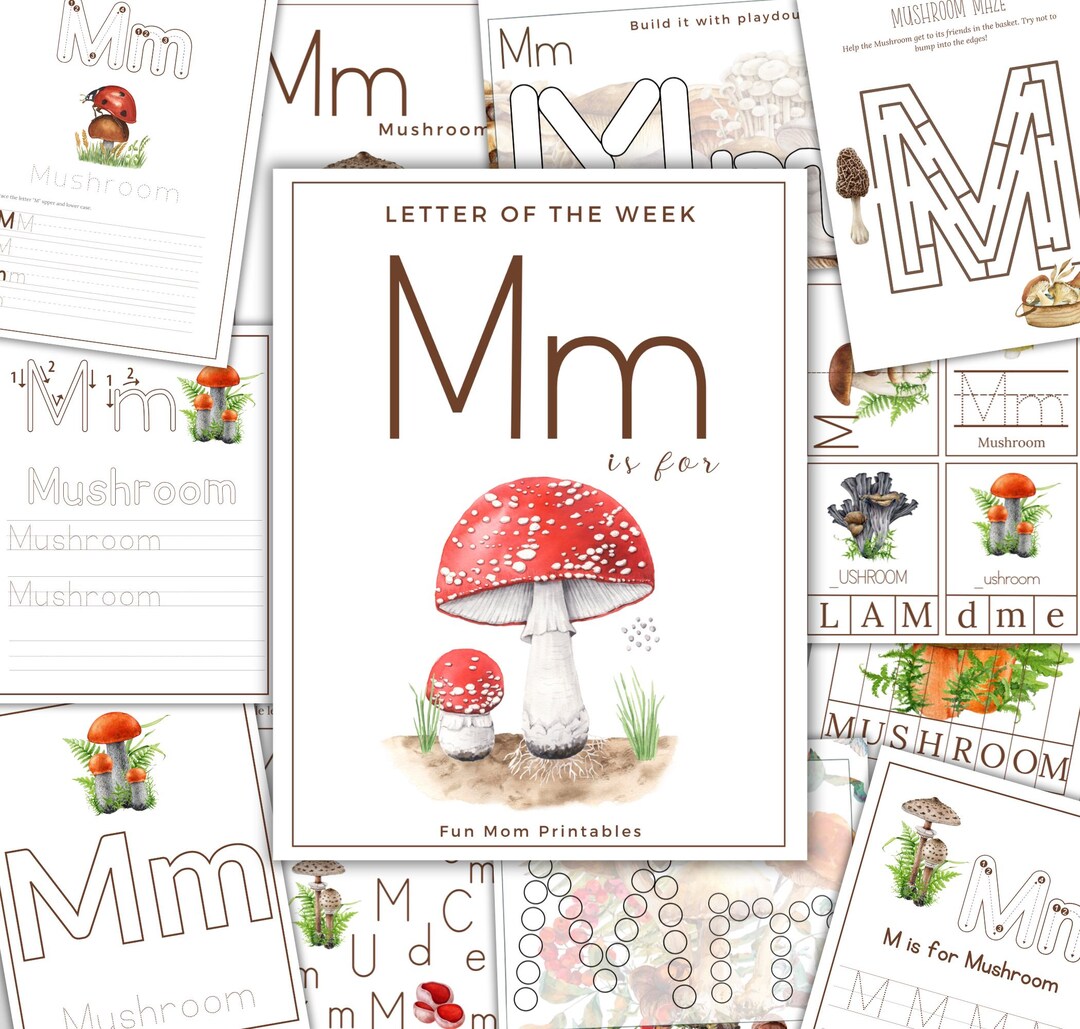 LETTER of the WEEK, M is for Mushroom, Letter M Activities, Alphabet ...