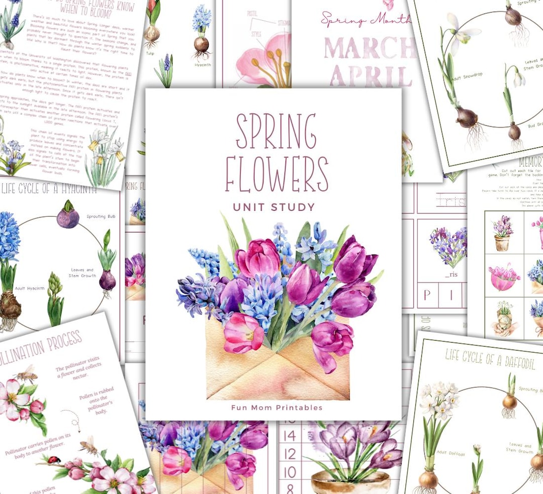 SPRING FLOWERS, Mini Study Unit, Life Cycle, Anatomy, Science ...