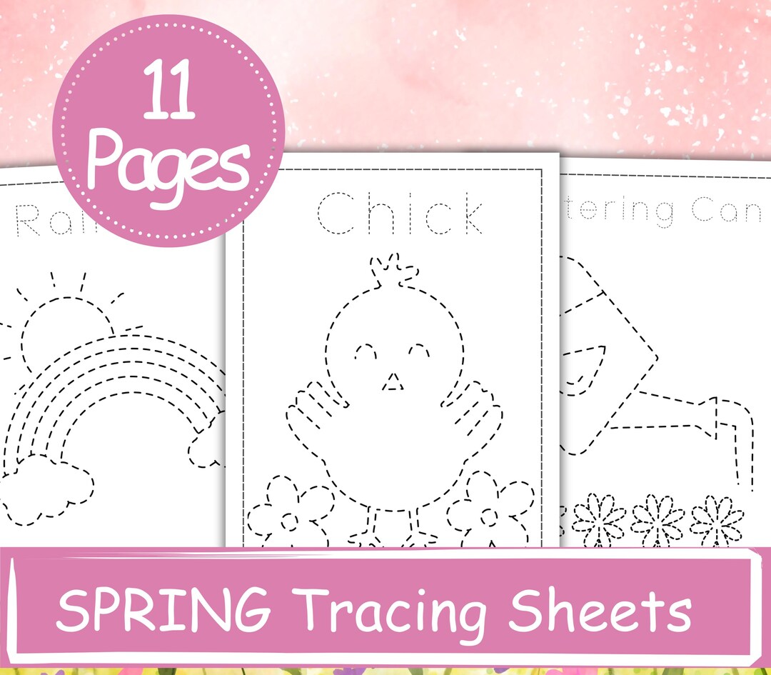 SPRING Themed Tracing Sheets for Kids, Preschool Fine Motor Skills ...