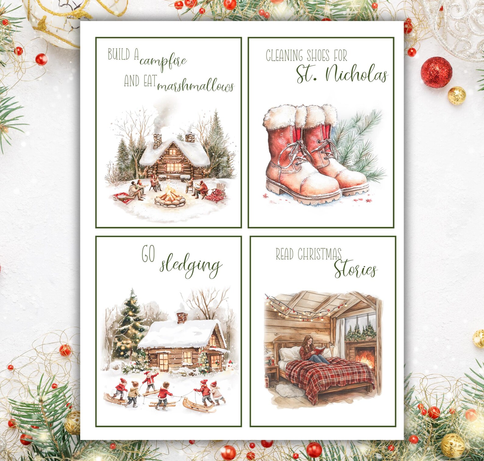 Christmas Advent Calendar Activity Cards: Family Holiday Fun (digital ...