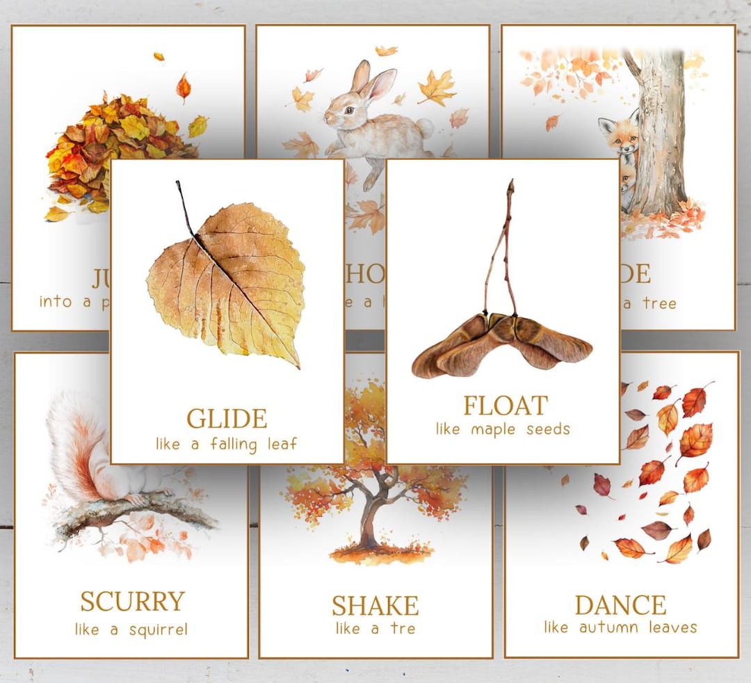 Autumn Forest Animals Movement Cards: Kids Fitness Activity (PDF ...