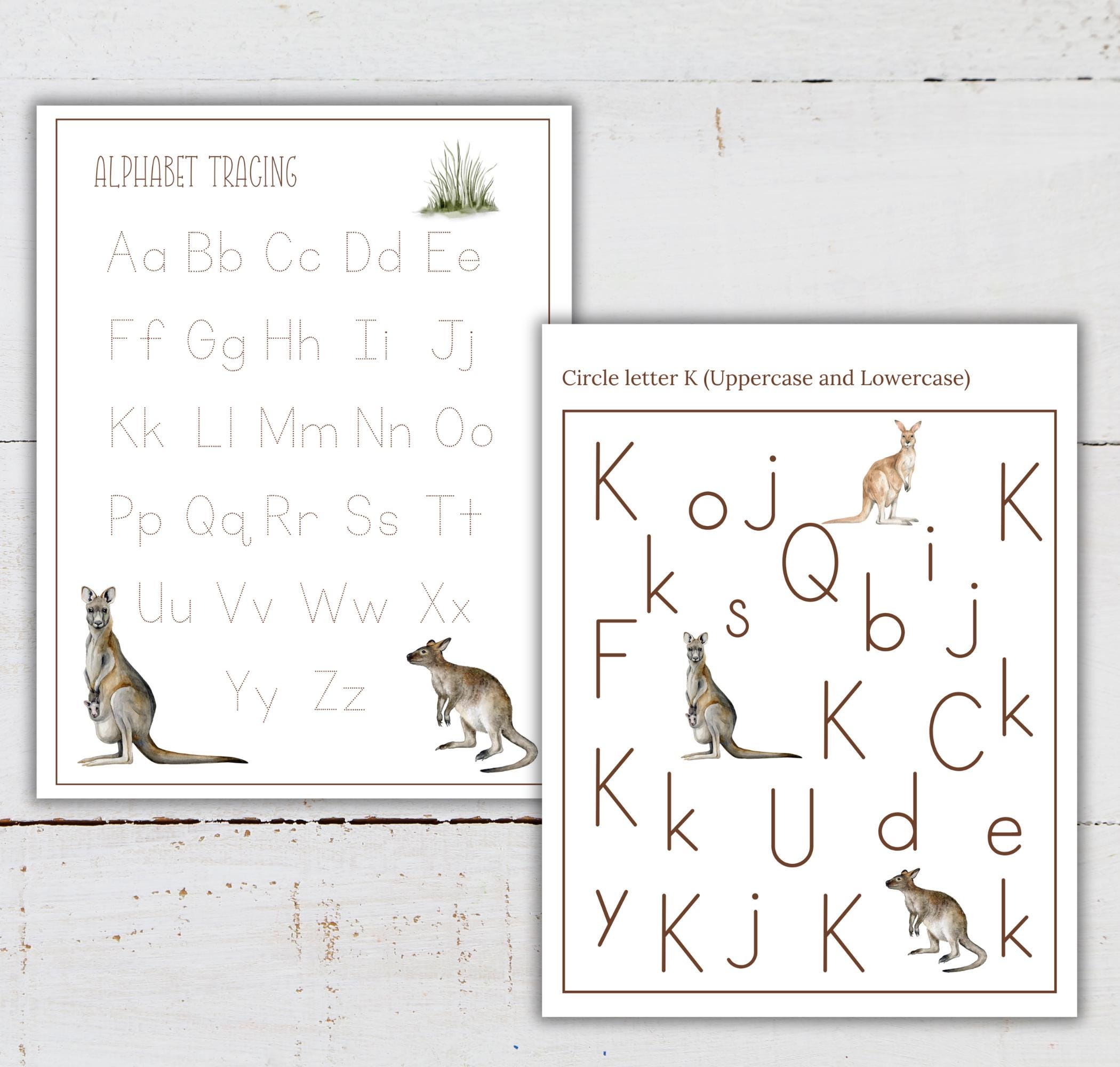Letter K Kangaroo Learning Activities: Alphabet Printable (instant ...