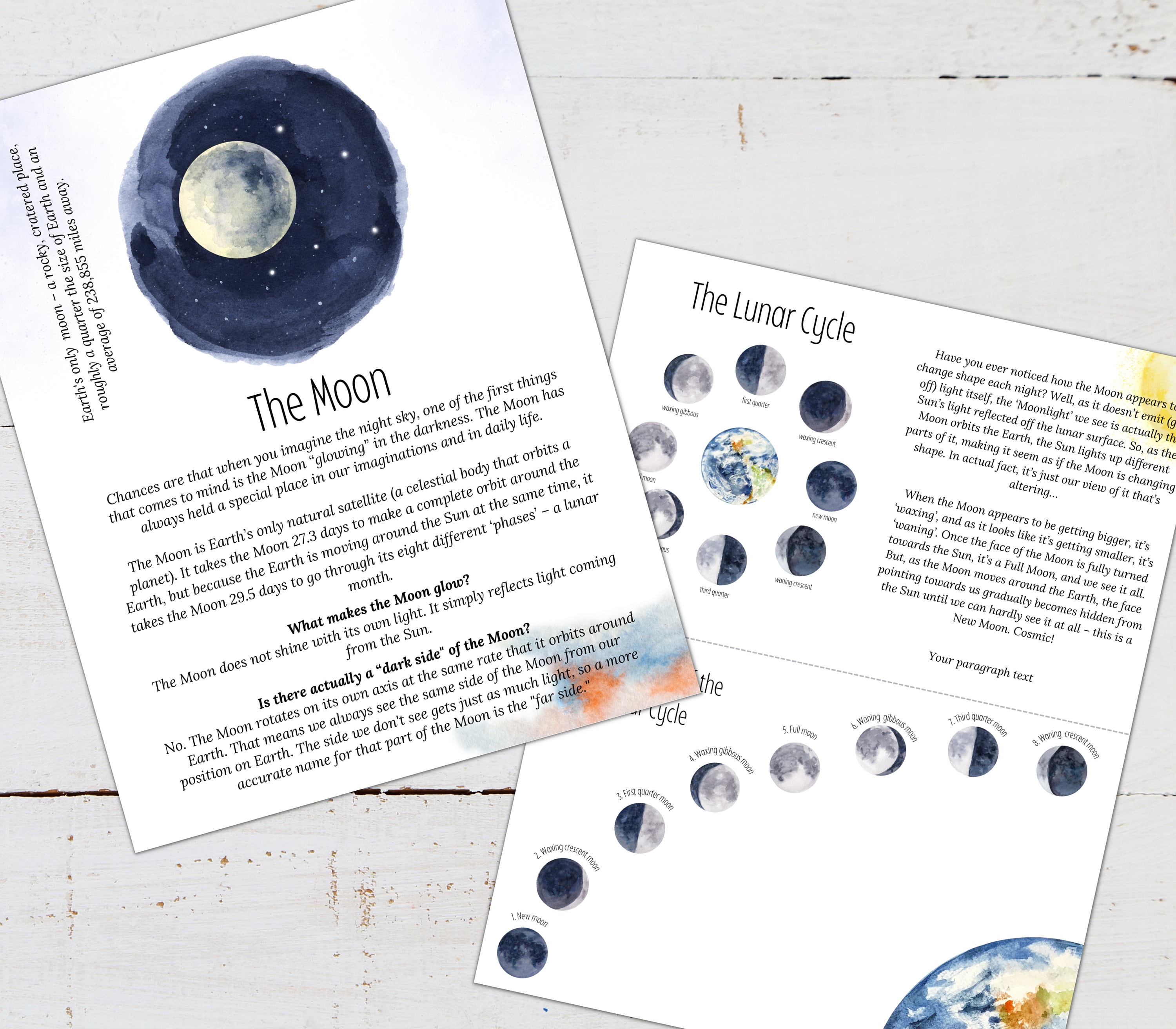 Moon Phases Montessori Mini Unit Study (printable PDF) - Etsy