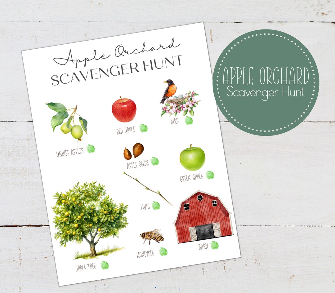 Apple Orchard Scavenger Hunt: Nature Study (instant Download) - Etsy