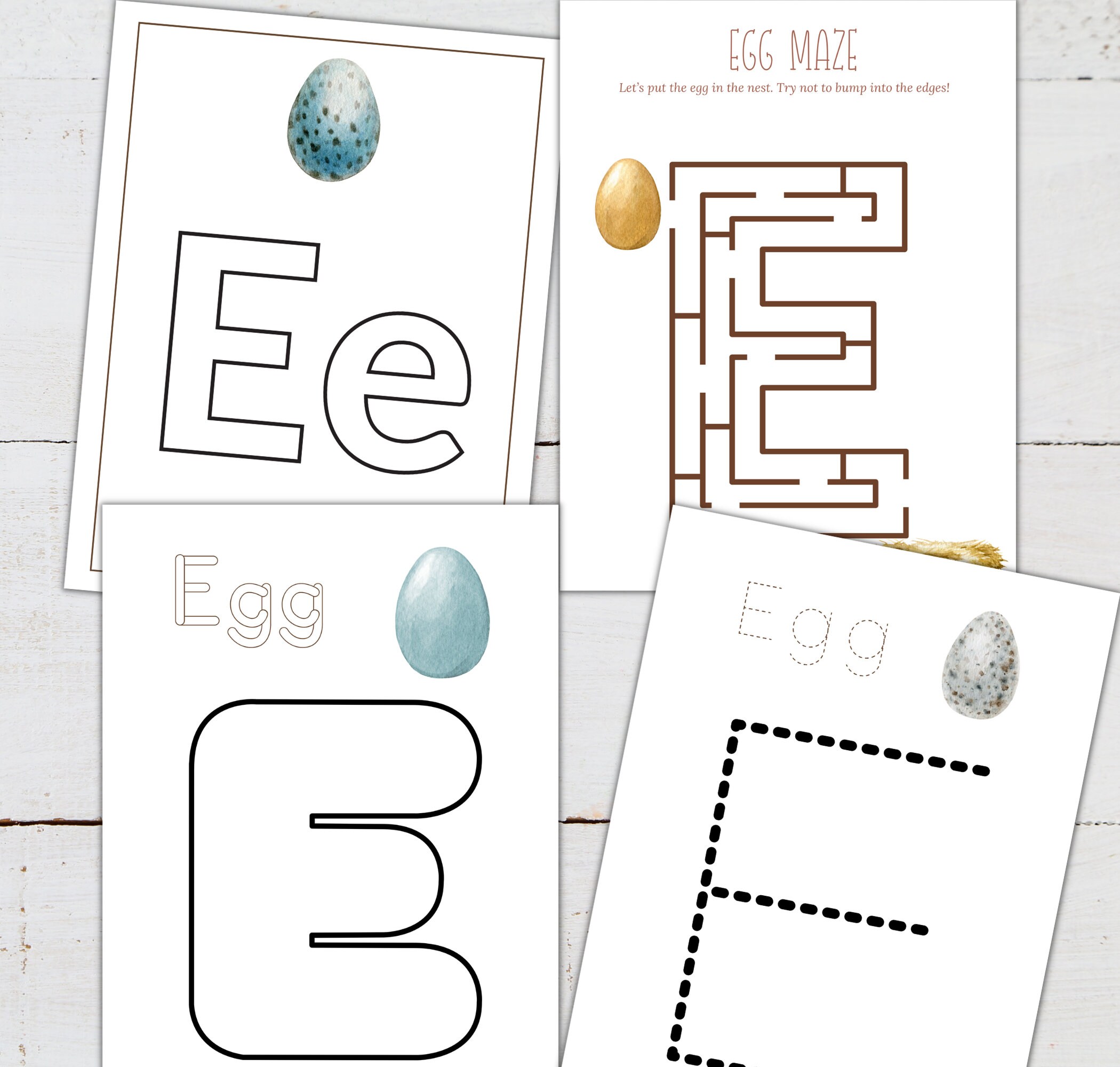 Letter E Activities: Egg Theme, Alphabet Learning (printable Digital ...