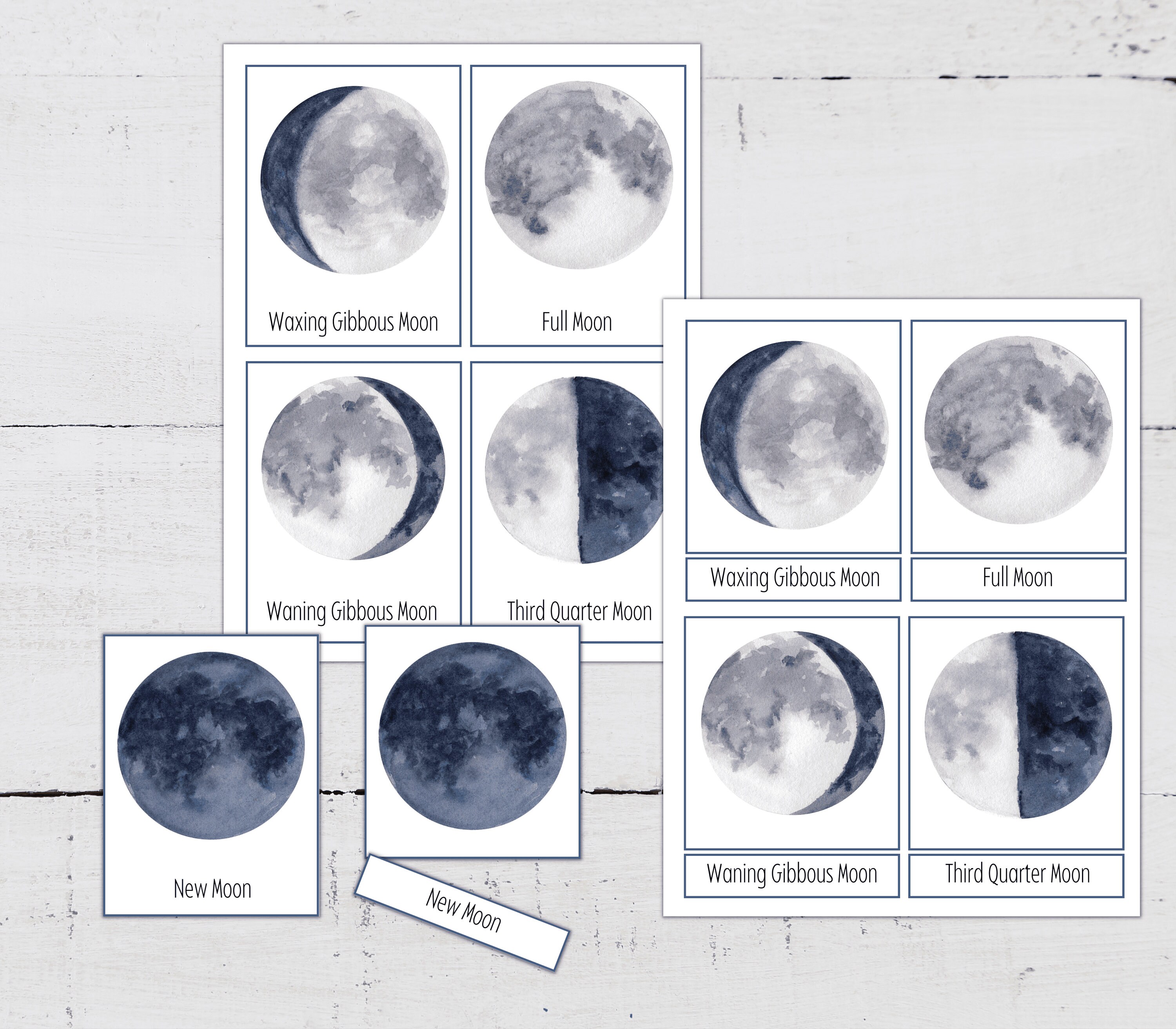 Moon Phases Montessori Mini Unit Study (printable PDF) - Etsy