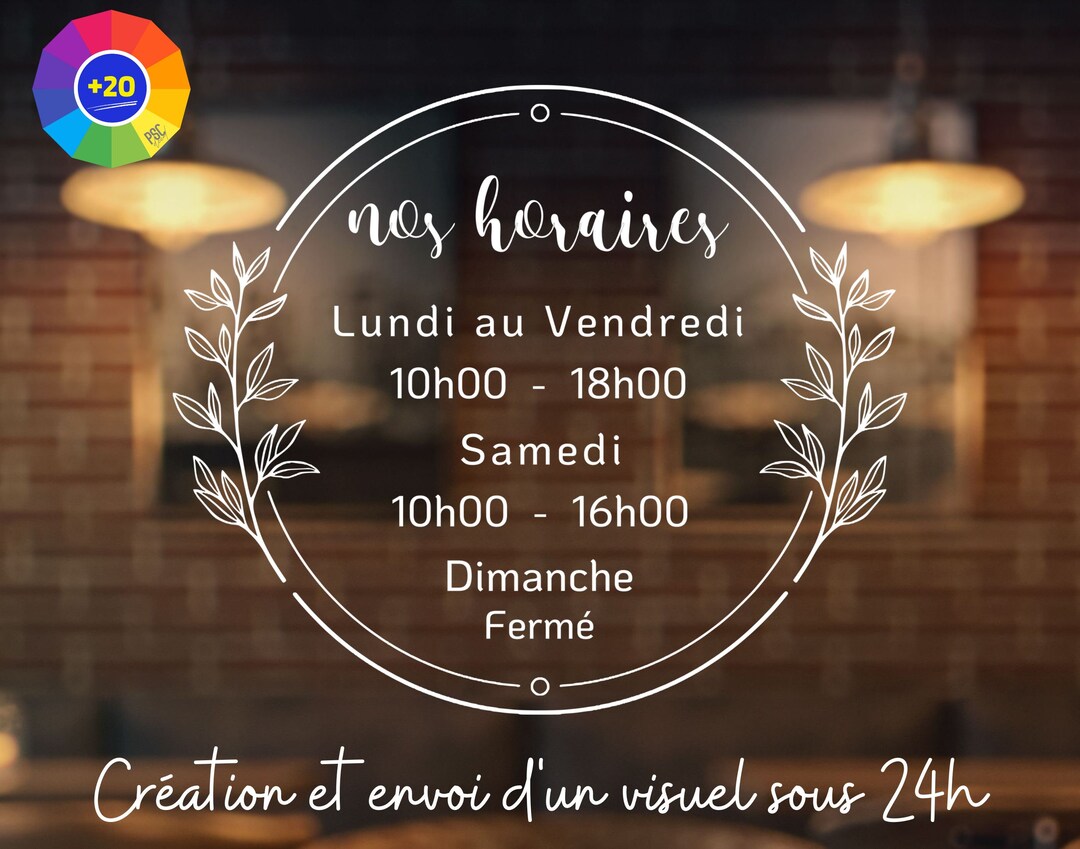 Stickers Horaires Ouverture Magasin - Horaires d'ouverture pour vitrine ...