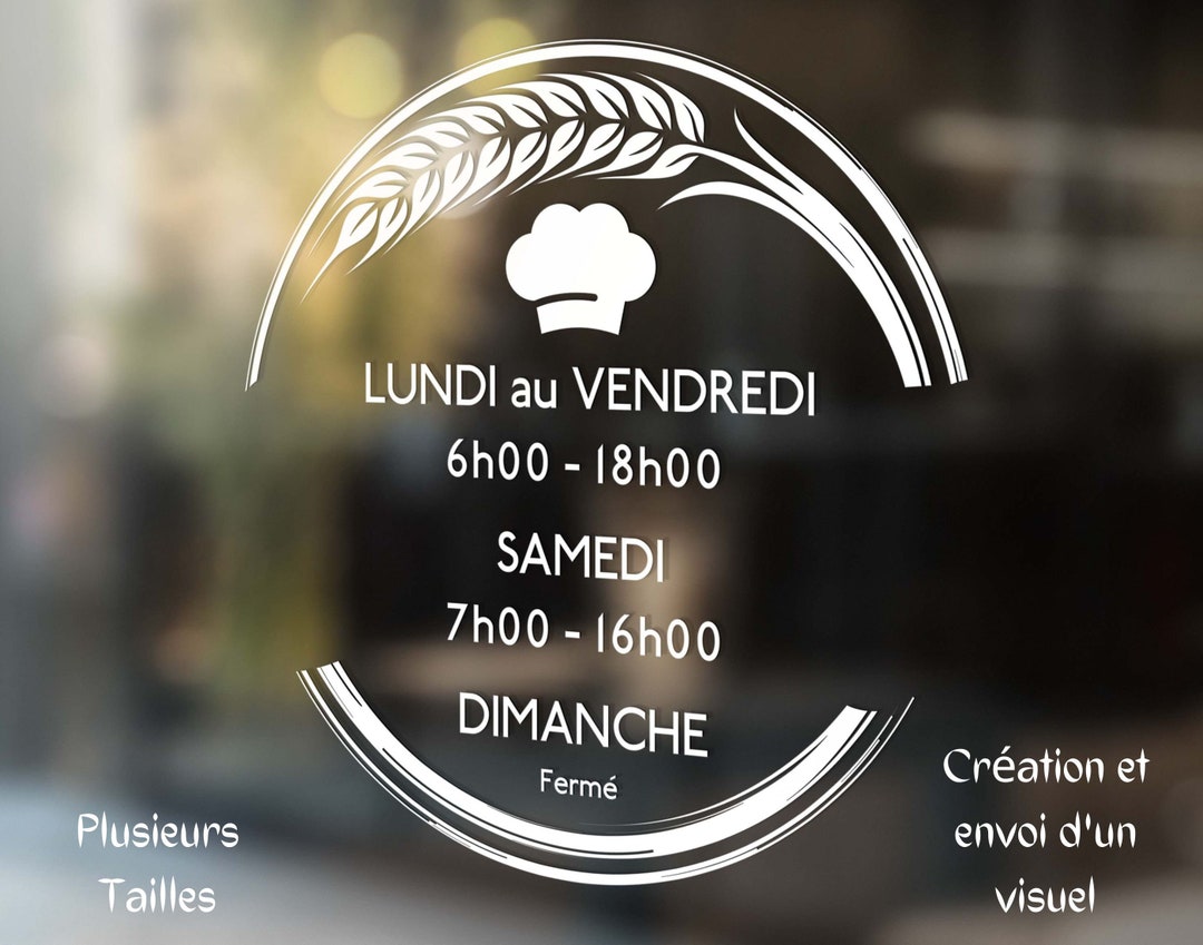 Opening Hours Stickers for Bakery - Opening Hours for Shop Window ...