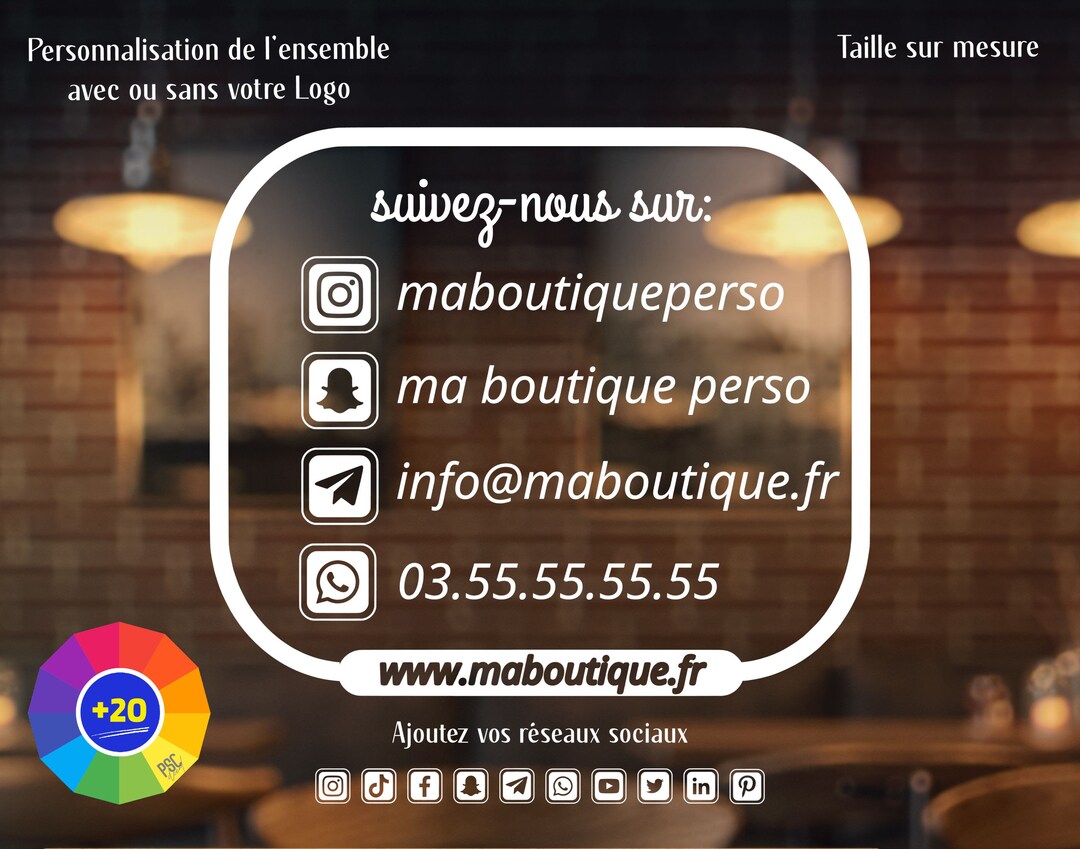 Social Network Stickers for Store Window, Follow Us Stickers, Instagram ...