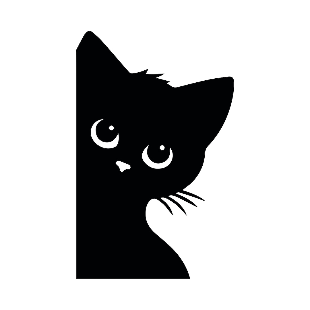 Cat Peek, Cute Sticker, Funny, Decal Sticker, Vinyl Sticker, Car Window ...