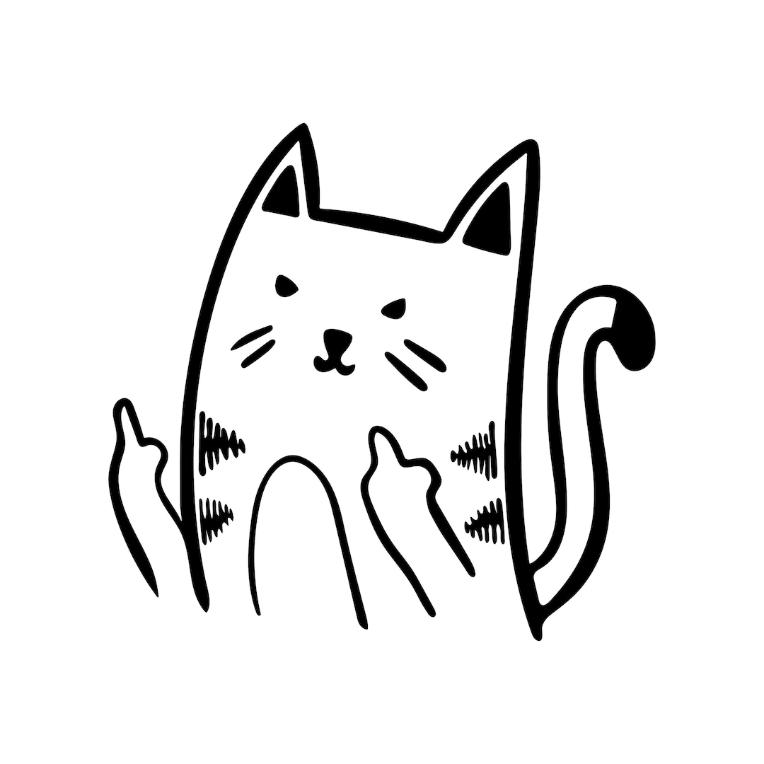 Funny Middle Finger, Cat Sticker, Cute Cat, Funny, Decal Sticker, Car ...