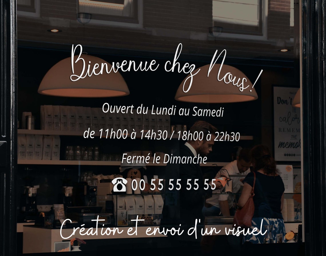 Horaires d'ouverture Magasin - Personnalisation de vitrine de magasin ...