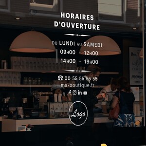 Horaires d'ouverture Magasin - Personnalisation de vitrine de magasin ...