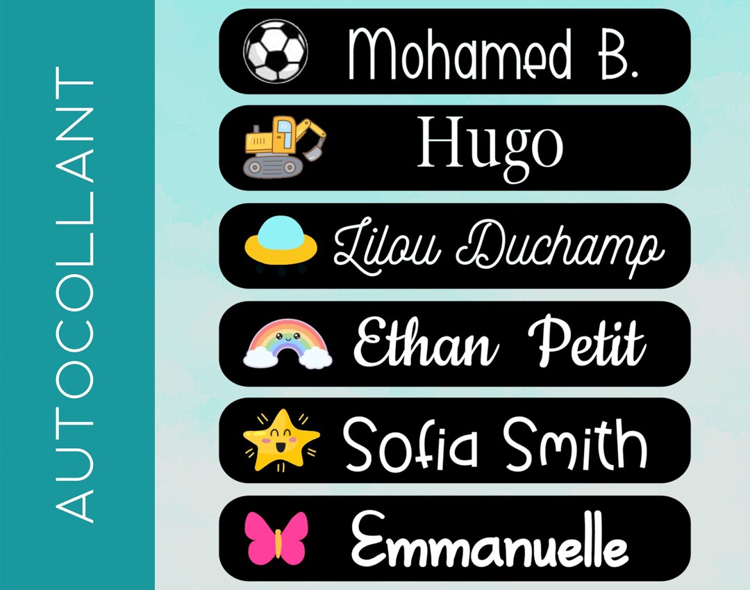 Sticker Labels School Supplies, First Name Labels, Waterproof Label ...