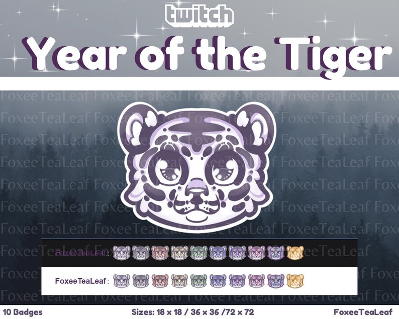 Year of the Tiger Sub Badges for Twitch - Etsy
