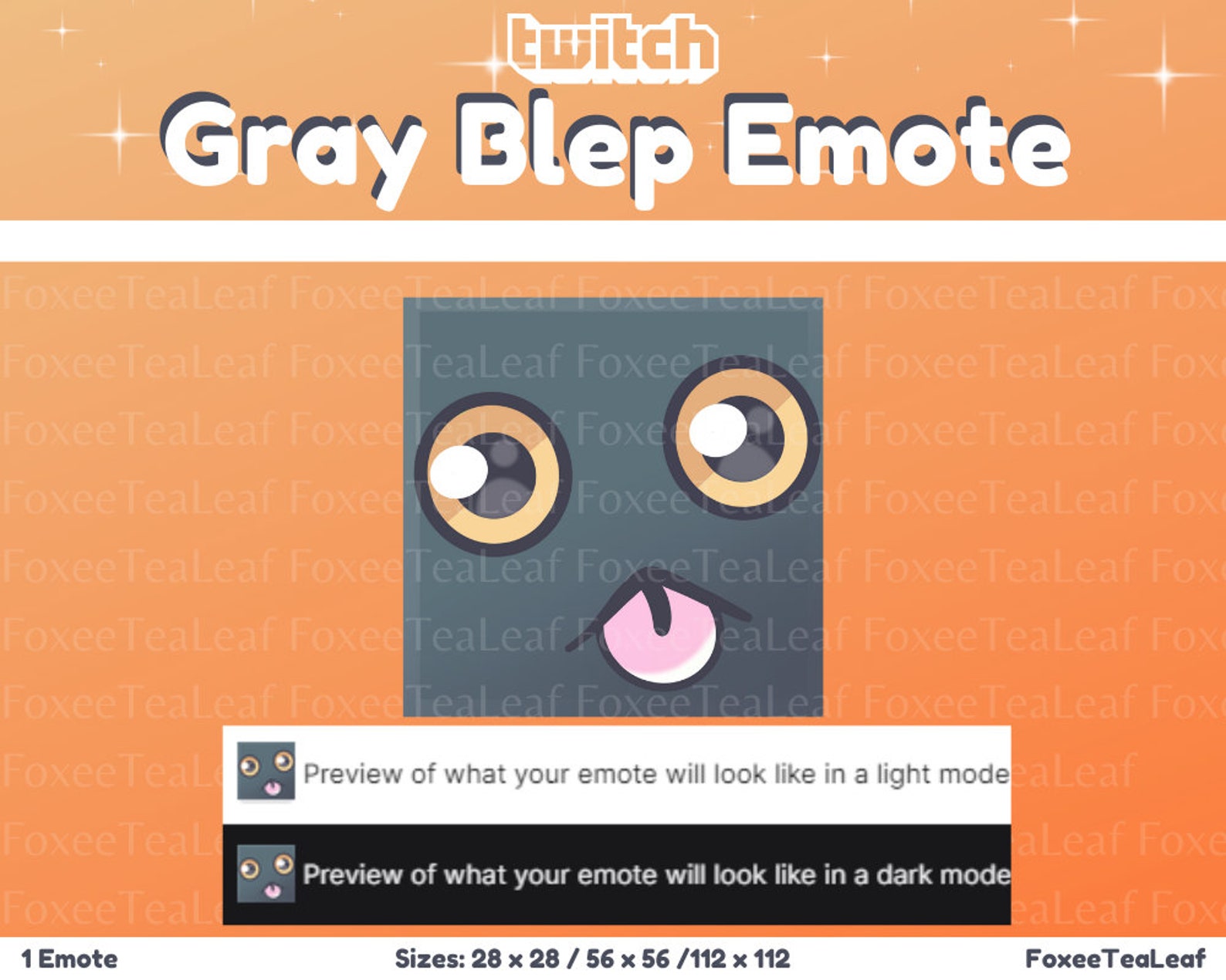 Gray Blep Emote for Twitch | Cute Cat Emote - Etsy