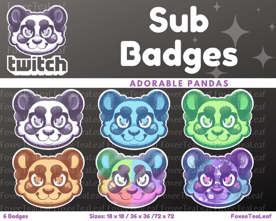 Adorable Panda Sub Badges for Twitch - Etsy