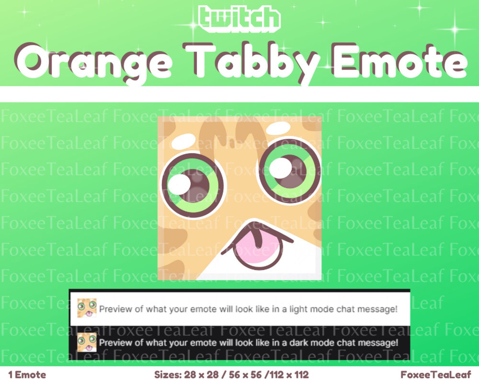 Orange Tabby Blep Emote for Twitch | Cute Cat Emote - Etsy