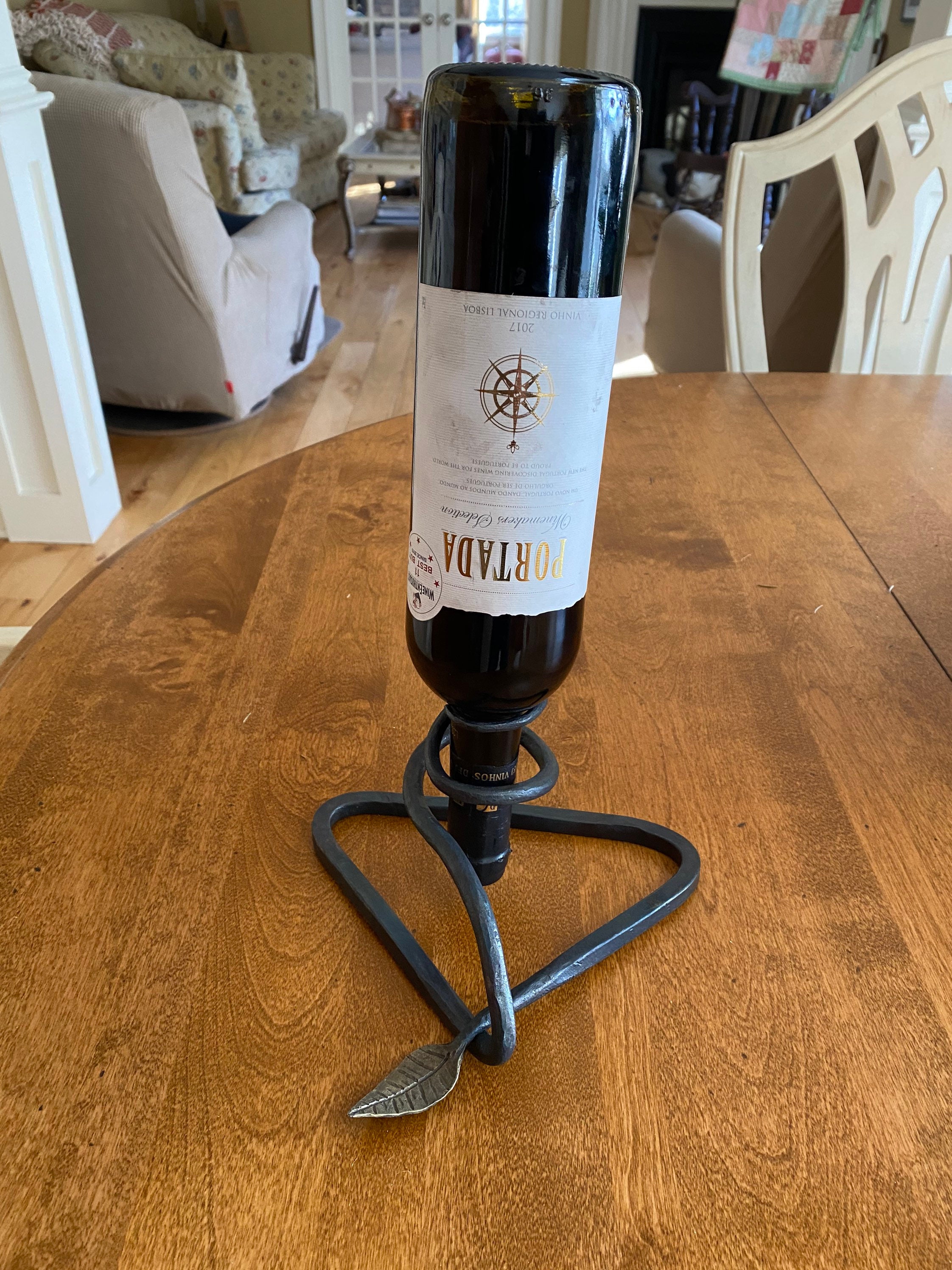 Blacksmith Wine Holder - Steel, Hand Made - Etsy