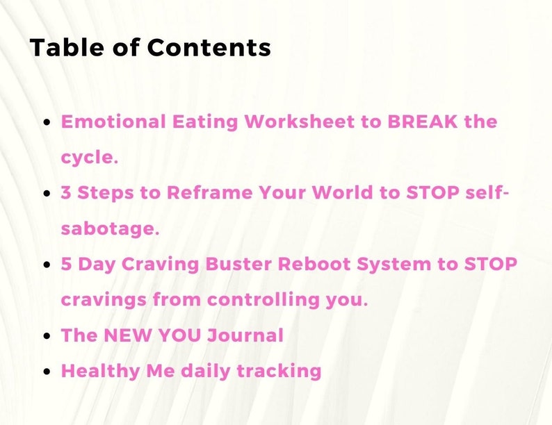 A Healthy You Pack (emotional Eating, Wellness Tracking, Mindset ...