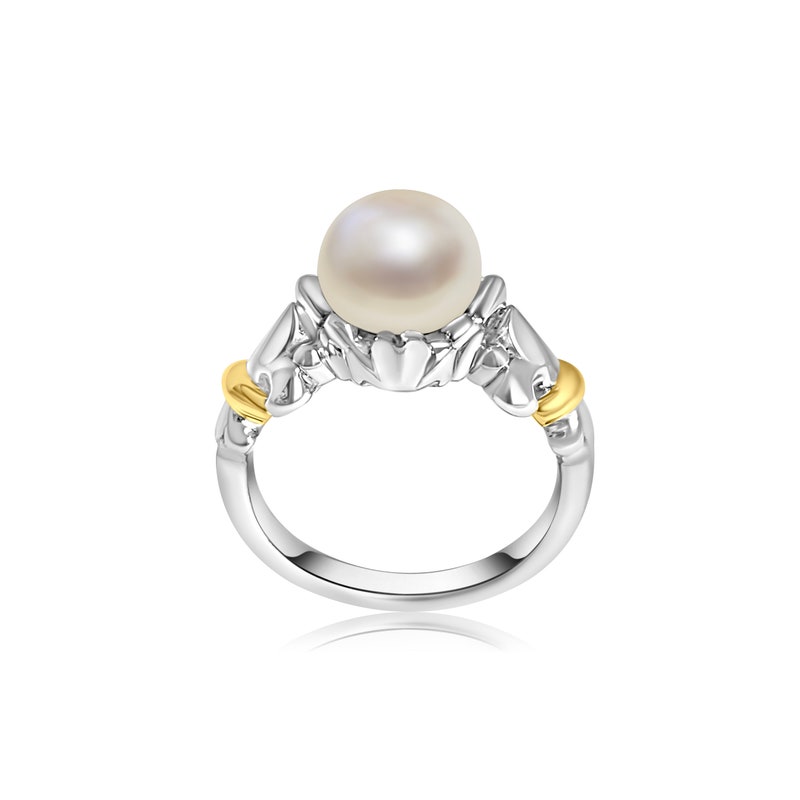 Two Tones Pearl Ring - Etsy