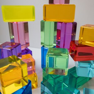 Lucent Pastel Light Rainbow Acrylic Square and Rectangle Cuboids | Gem ...