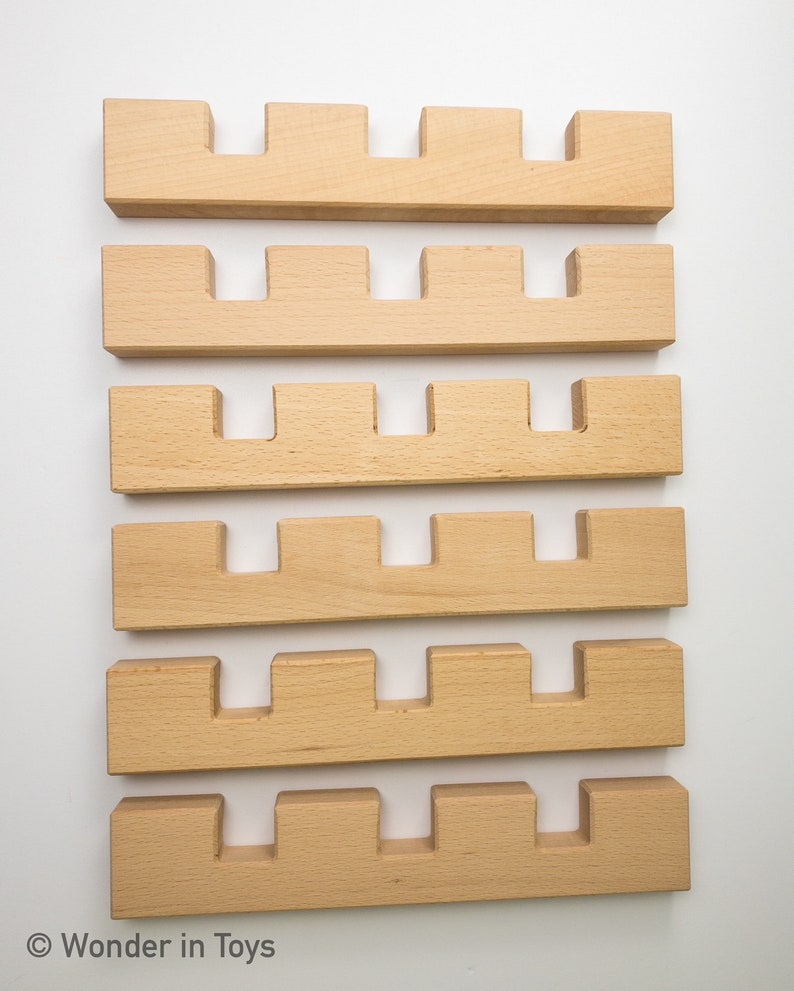 Set of 6 Wooden Toothed E Building Blocks Castle Rainbow - Etsy