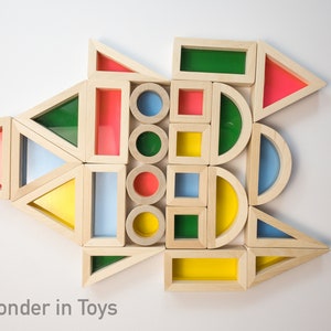24 Pcs Wooden Rainbow Filter Blocks Sensory Toys Toddler - Etsy