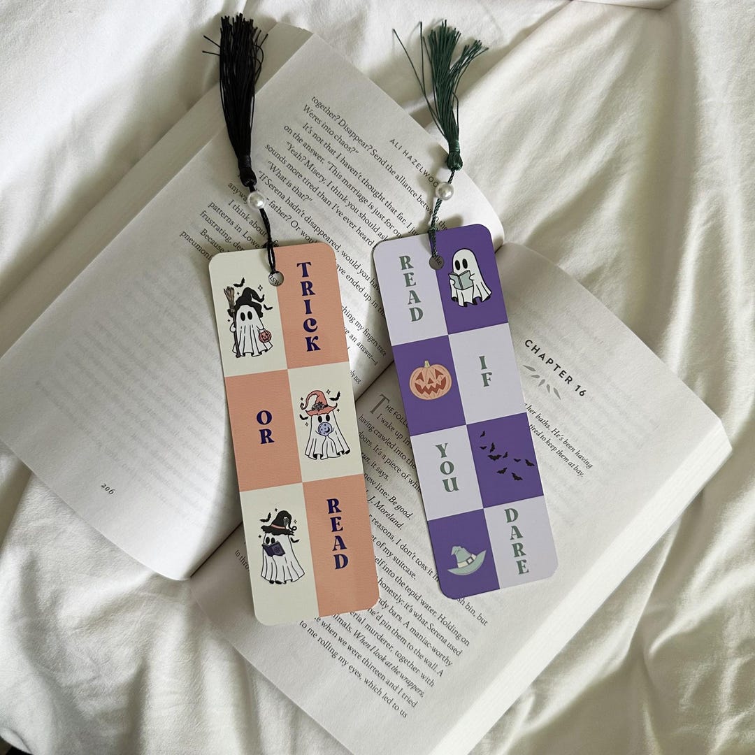 Cute Fall Bookmarks, Halloween Bookmarks, Ghost Bookmarks, Bookish ...