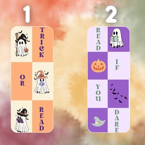 Cute Fall Bookmarks, Halloween Bookmarks, Ghost Bookmarks, Bookish ...