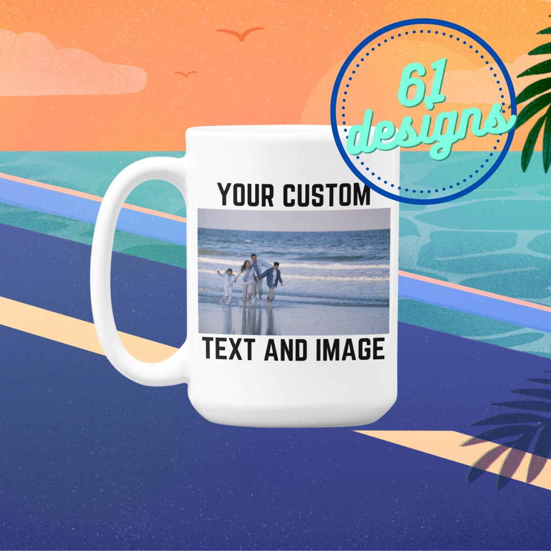 Personalized Photo and Text Mug, Custom Mug With Date and Text ...