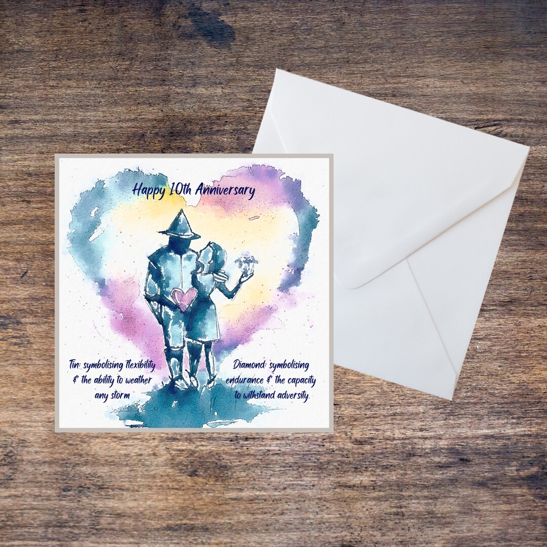 10th Anniversary, Tin/diamond Anniversary Original Watercolour, Hand ...