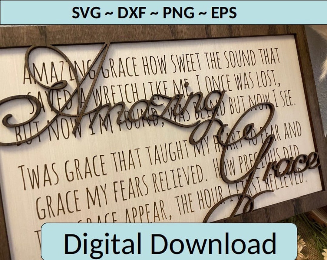Amazing Grace Sign Digital Download - Etsy