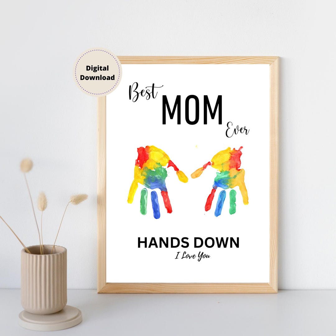 Handprint Art-mother's Day Printable-handprint Mother Birthday-best MOM ...