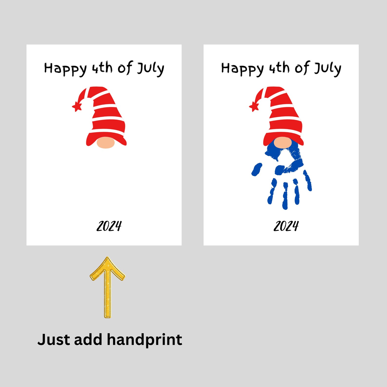 4th of July Gnome Handprint Art-patriotic Kids Craft-2024 Fourth of ...