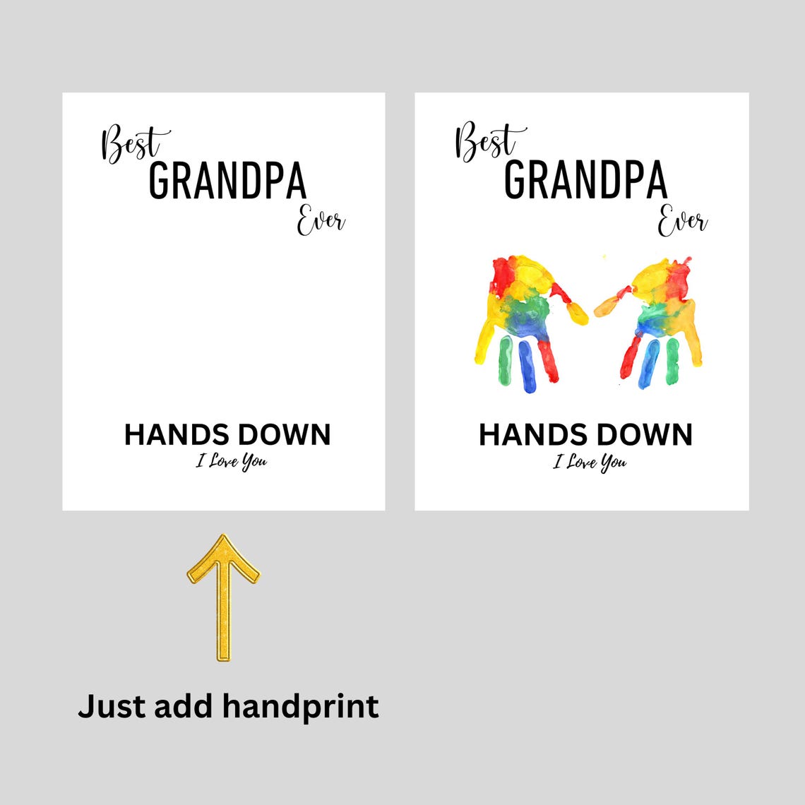 Handprint Art-best GRANDPA Ever Hands Down-digital Print-gift for ...