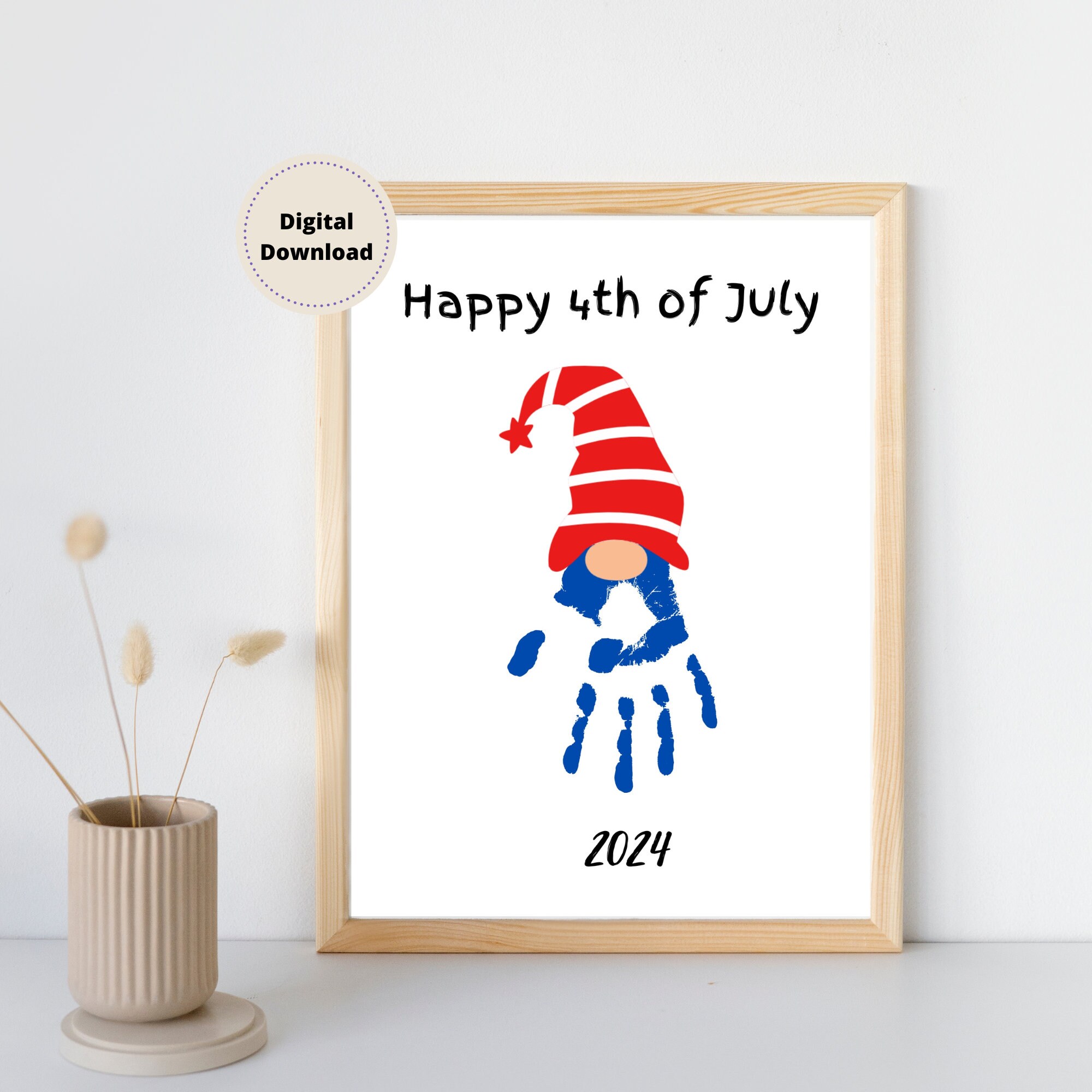 4th of July Gnome Handprint Art-patriotic Kids Craft-2024 Fourth of ...