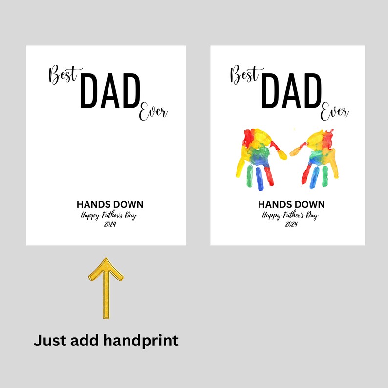 Handprint Art-father's Day Printable-handprint Father's Day-best Dad ...
