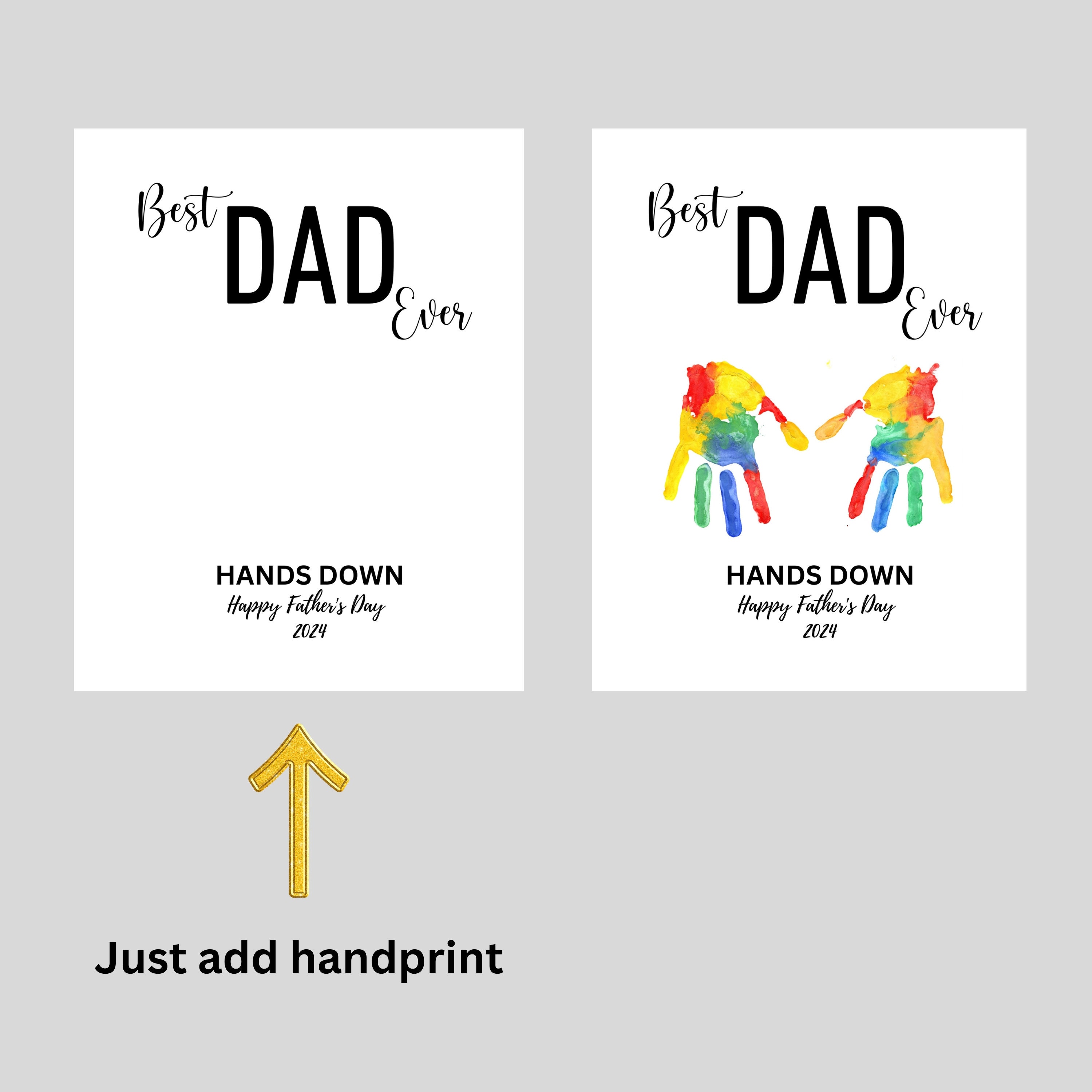 Handprint Art-father's Day Printable-handprint Father's Day-best Dad ...