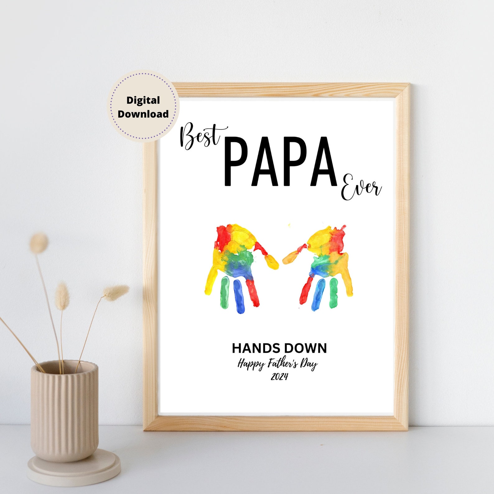 Handprint Art-father's Day Printable-handprint Father's Day-best PAPA ...