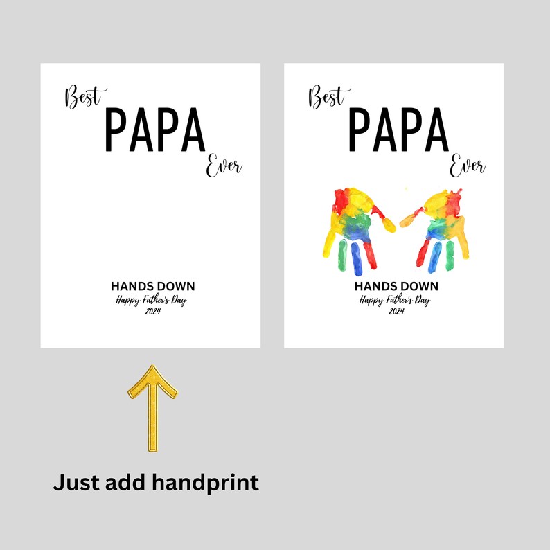 Handprint Art-father's Day Printable-handprint Father's Day-best PAPA ...