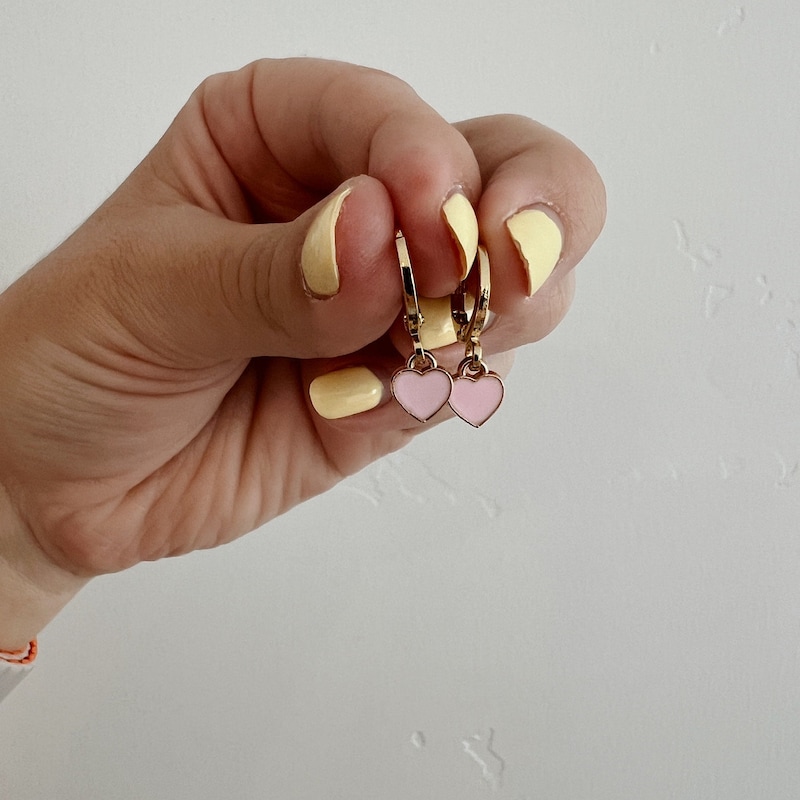 Heart Huggie Earrings - Etsy