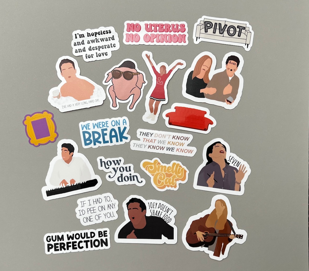 FRIENDS Sticker Pack, Tv Show Stickers, Friends Stickers, Water ...