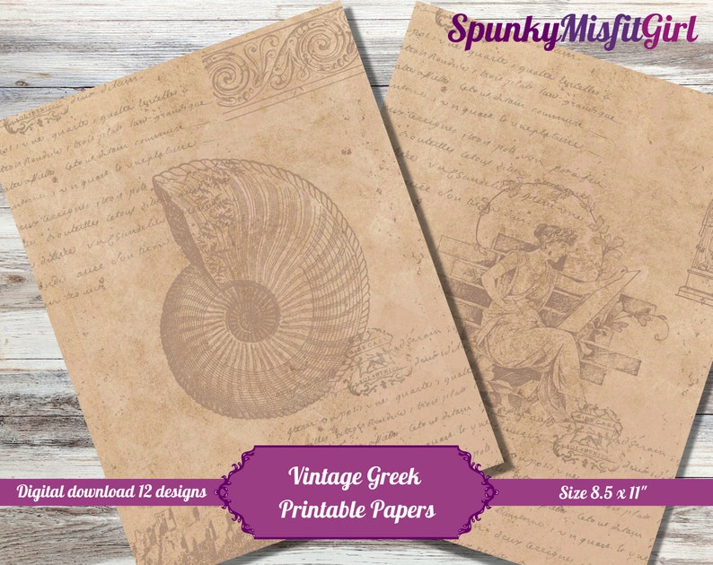 Vintage Greek Ancient Greece Junk Journal Printable Paper Junk Journal ...