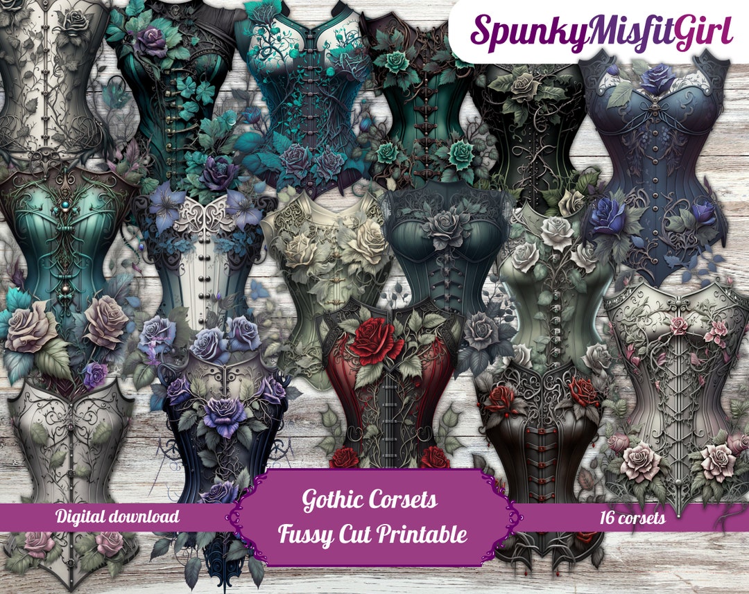 Gothic Corsets Fussy Cut Junk Journal Fussy Cuts Goth Fussy Cut ...