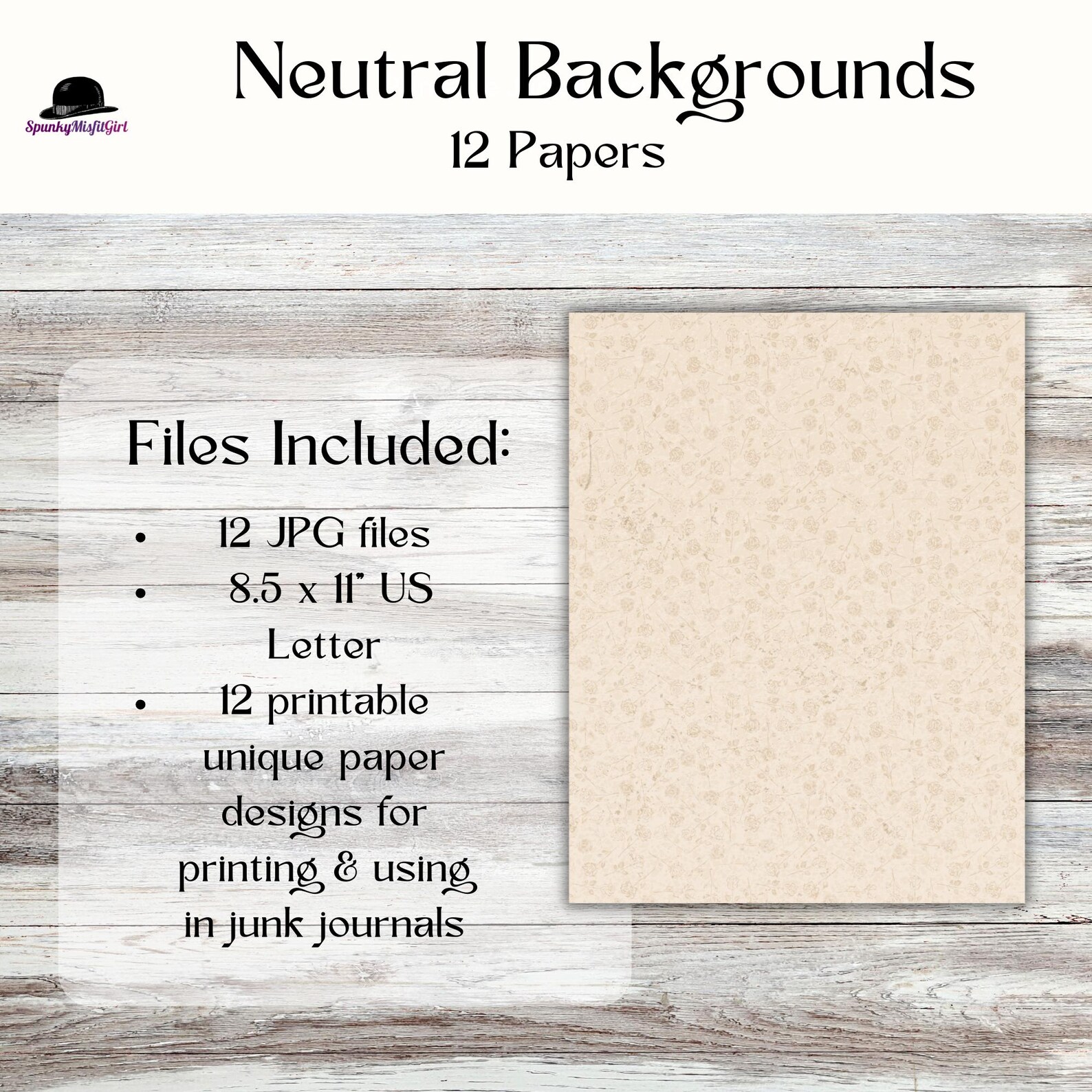 Neutral Beige Paper Set: Printable Junk Journal Kit (digital Download ...