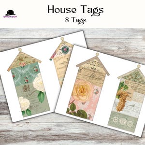 Vintage House Tags Ephemera: Junk Journal Printable Kit (digital ...