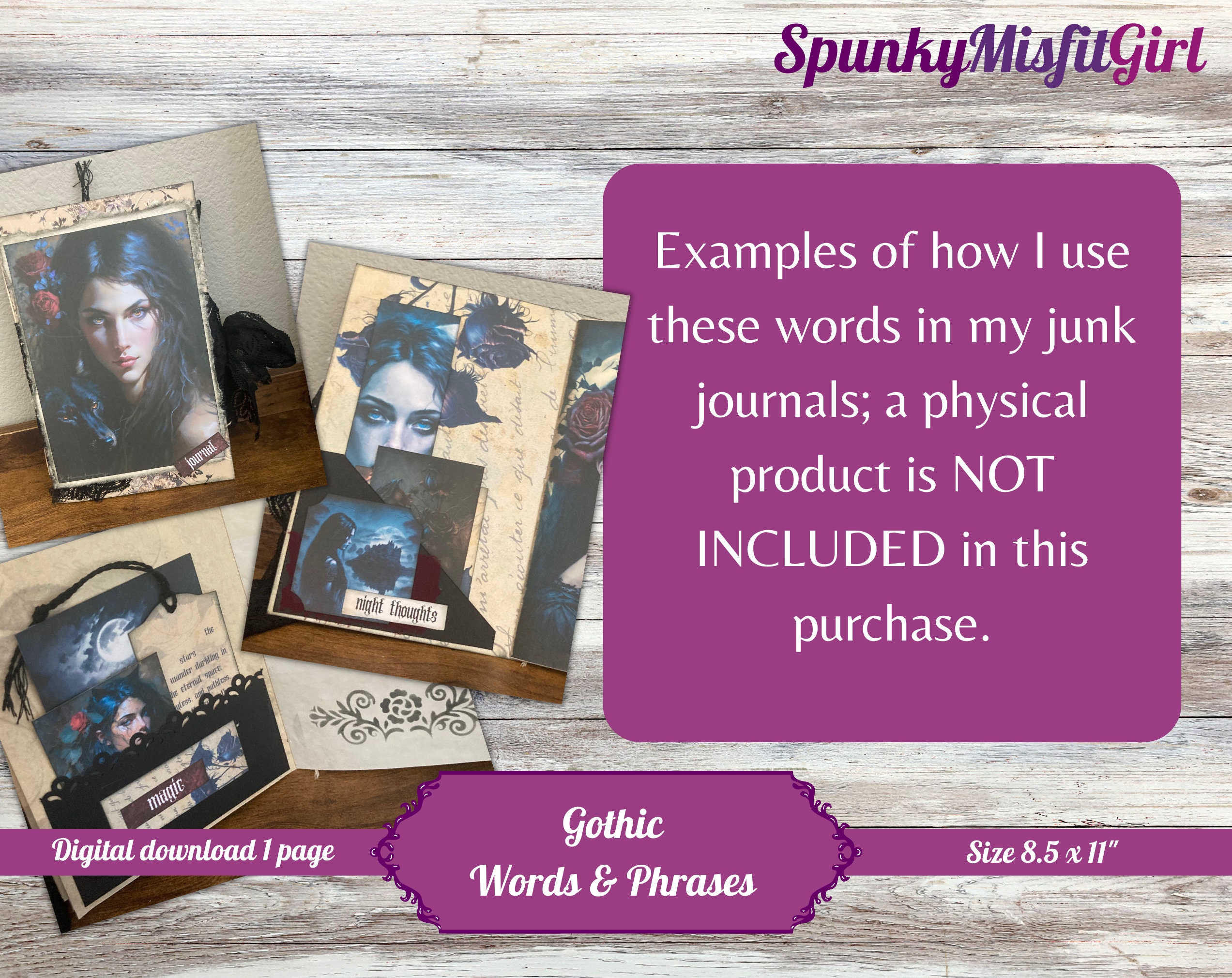 Gothic Words & Phrases Junk Journal Ephemera - Etsy